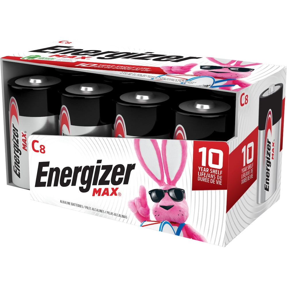Energizer MAX C Batteries (8 Pack), C Cell Alkaline Batteries